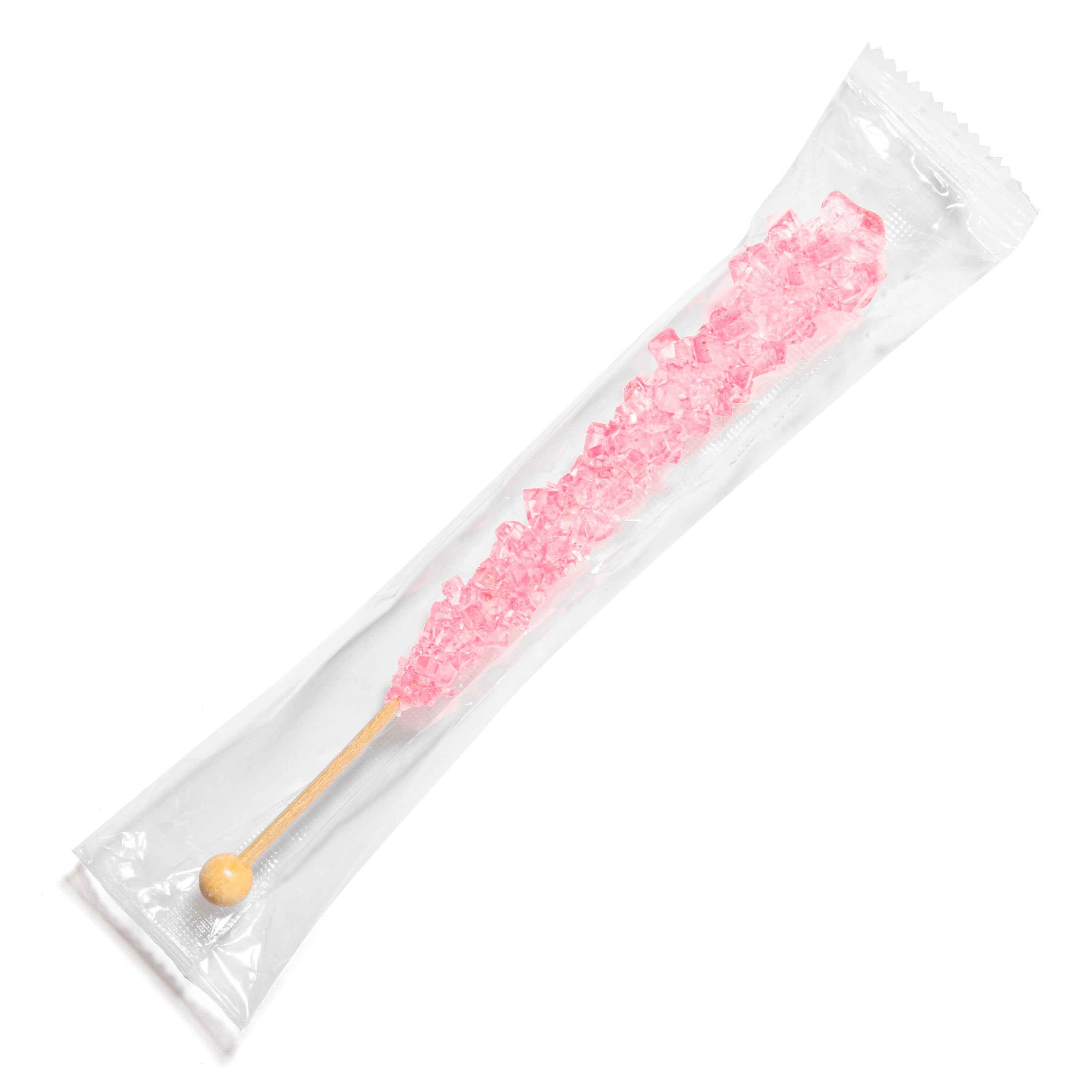 Light Pink Rock Candy Sugar Stick: Individually Wrapped Sugar Candy ...