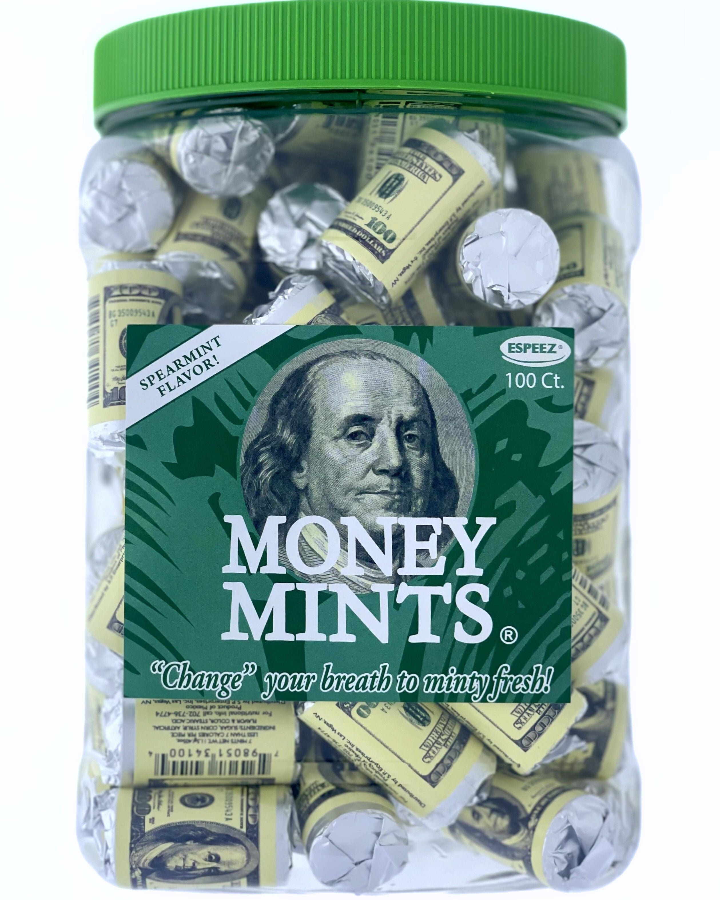 Money Mints - 100 Rolls, 7 Mints/Roll, Wrapped Spearmints – Candy Envy