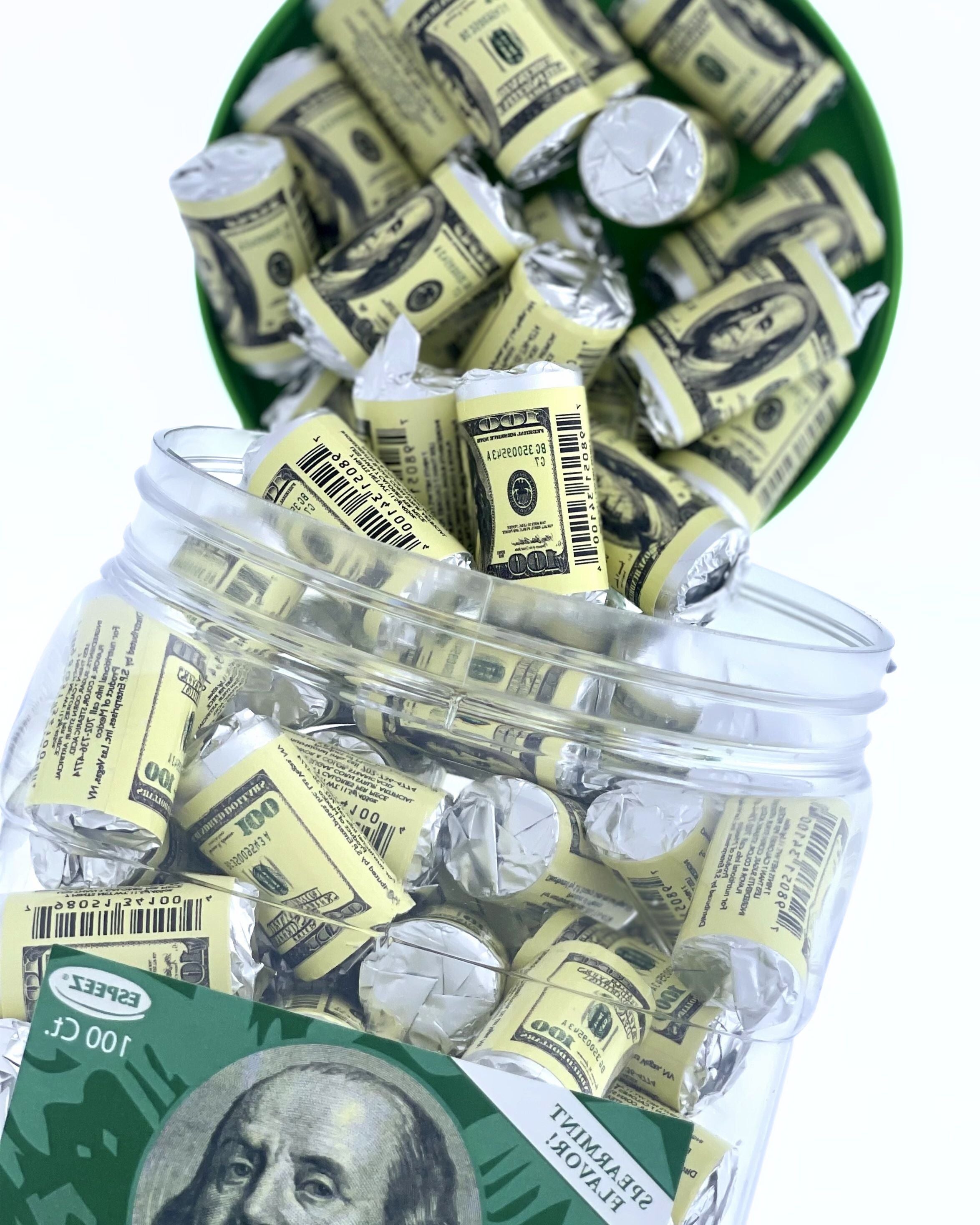 Money Mints - 100 Rolls, 7 Mints/Roll, Wrapped Spearmints – Candy Envy