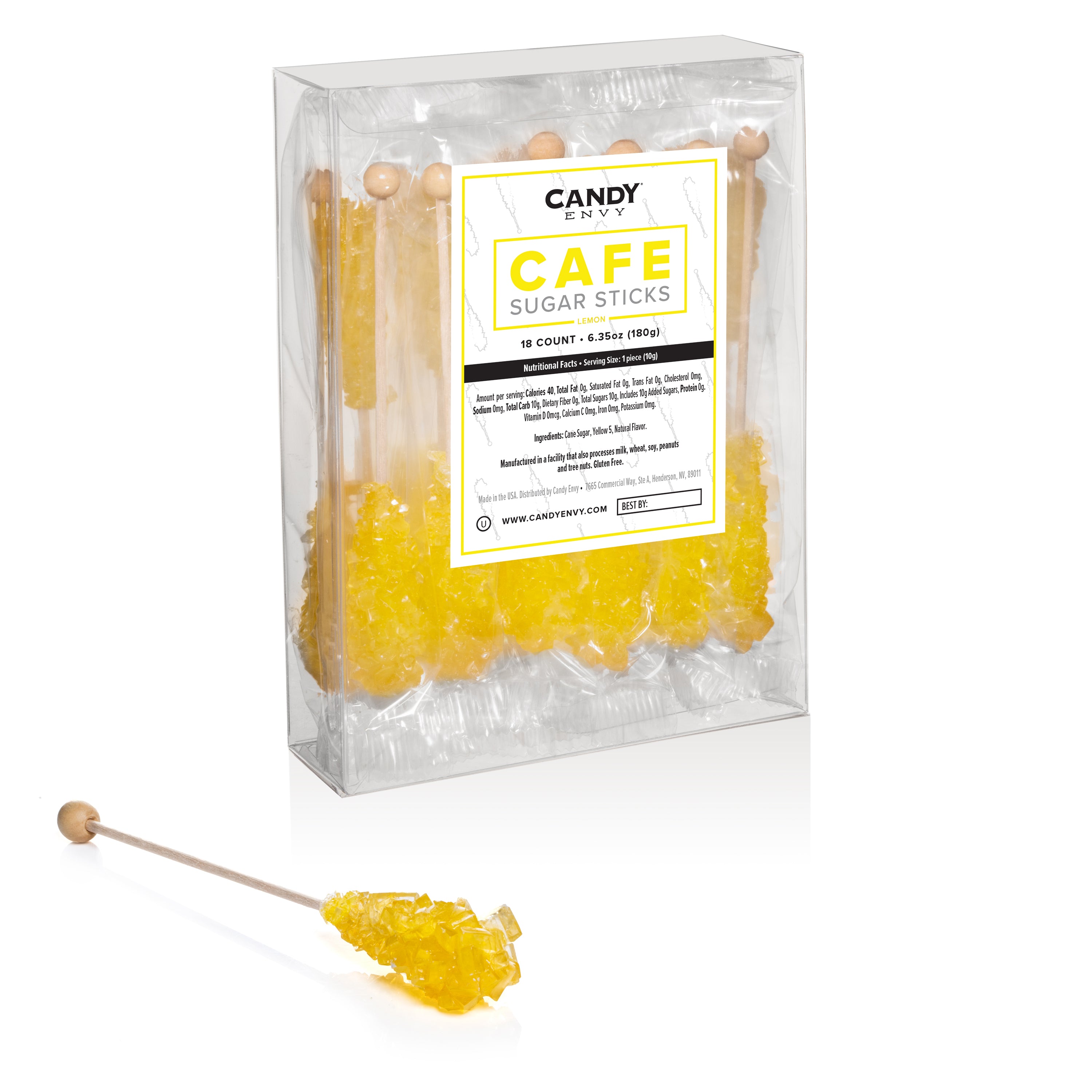 Yellow Cafe Sugar Sticks: Individually wrapped Sugar Stir Sticks ...