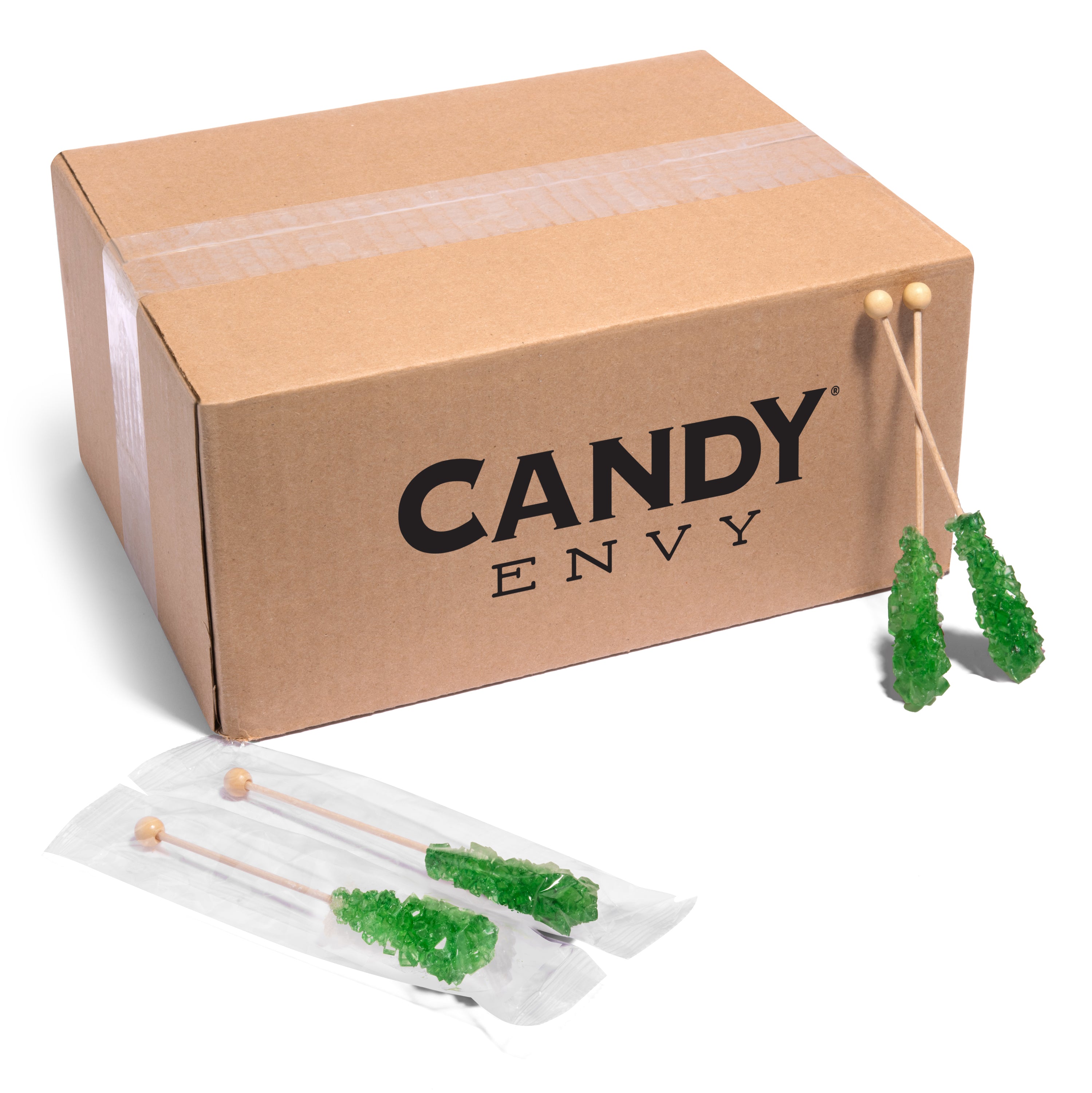 Green Cafe Sugar Sticks: Individually wrapped Sugar Stir Sticks – Candy ...