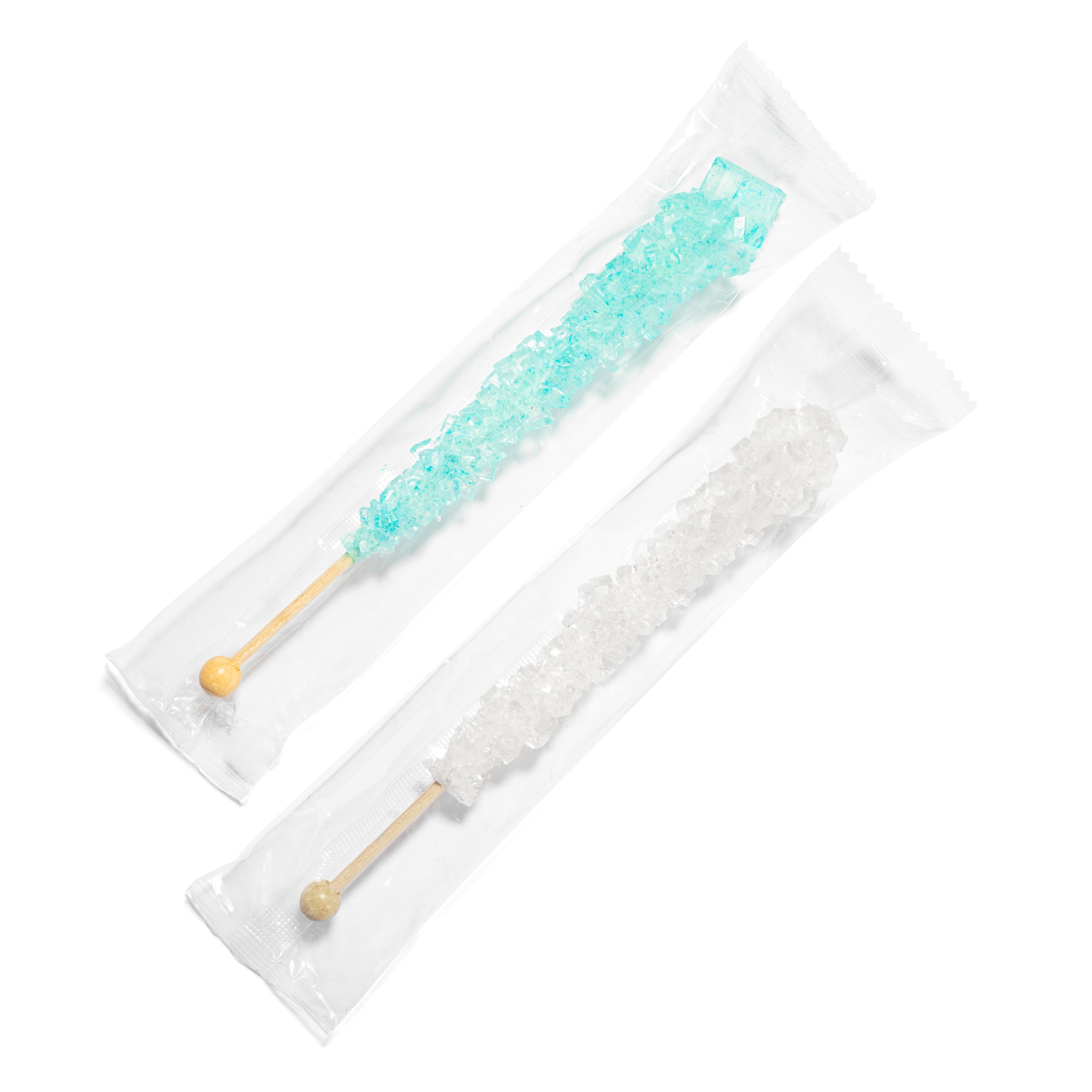 Light Blue & White Rock Candy Sugar Sticks - Cotton Candy and Original ...