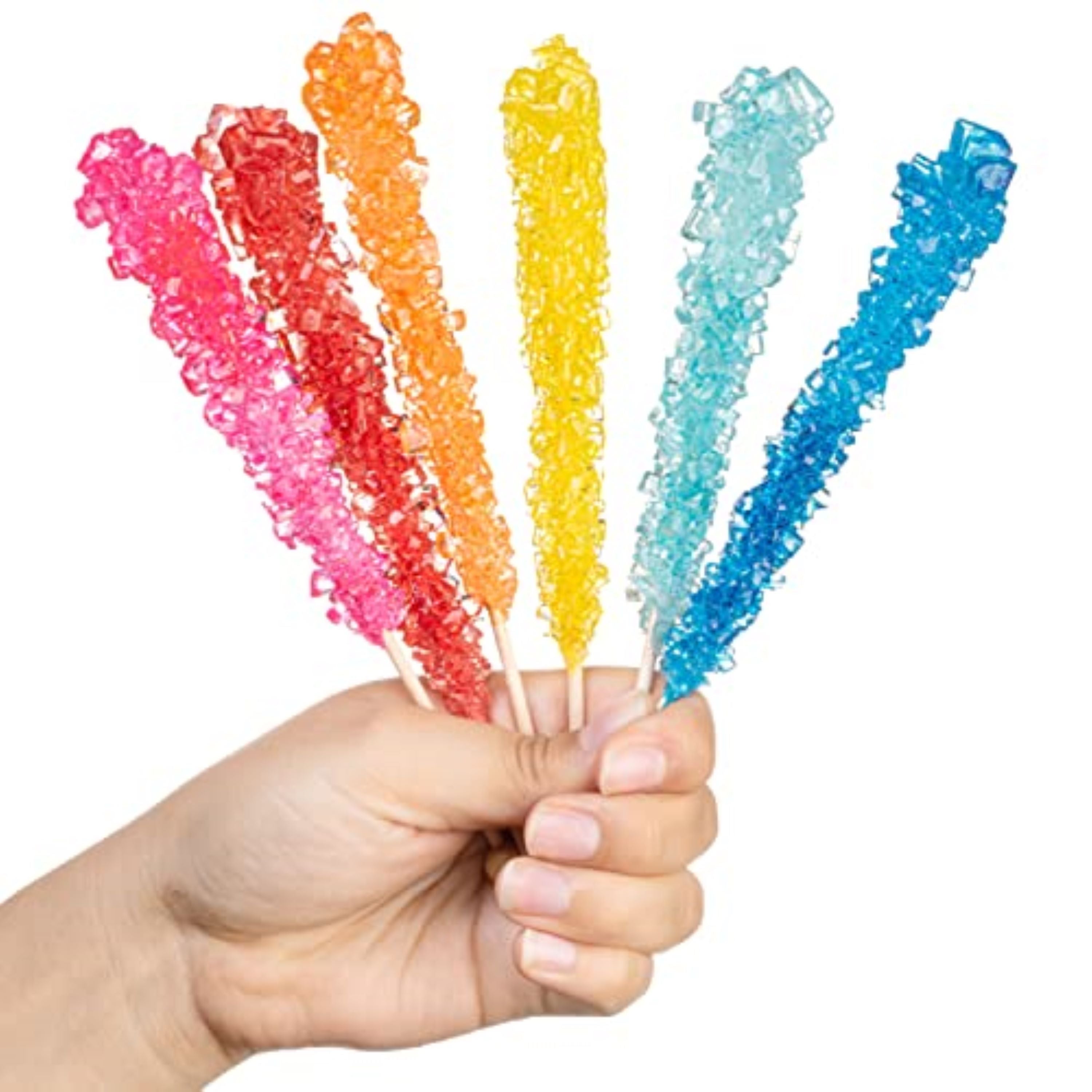 Magical Rainbow Rock Candy Sugar Stick: Individually Wrapped Sugar ...